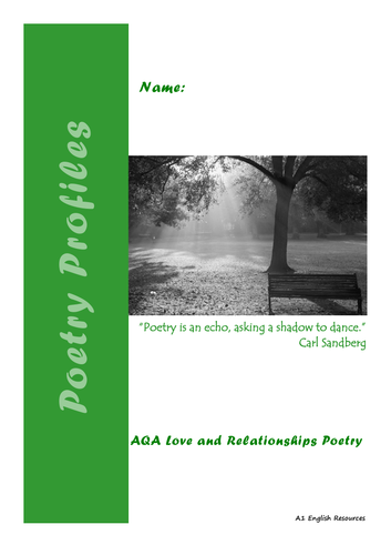 AQA Love and Relationships Poetry | Teaching Resources