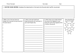 Book Review Worksheet (History) | Teaching Resources
