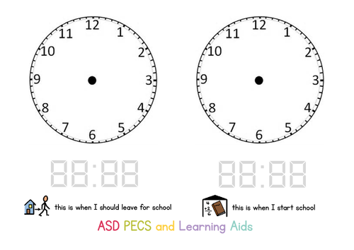 Back to School Visual Aids Clock - Boardmaker Visual Aids for Autism ...
