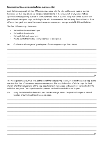 6.3 Manipulating Genomes Lesson 5 - Issues Relating to Genetic ...