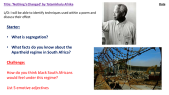 Nothing's Changed by Tatamkhulu Afrika | Teaching Resources