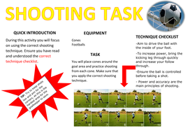 Football shooting tasks resources | Teaching Resources