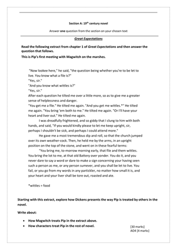 Great Expectations (New GCSE Spec mock question) | Teaching Resources