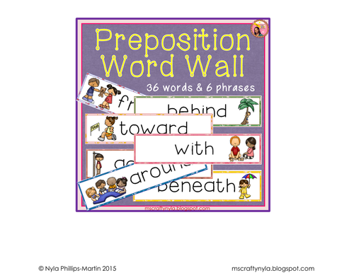 Preposition Word Wall | Teaching Resources