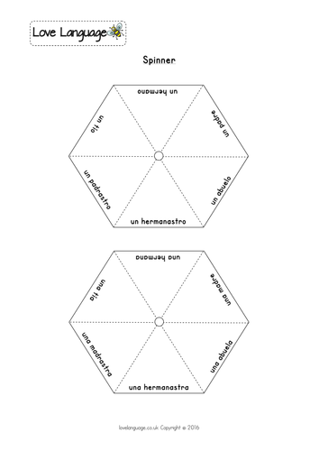 Family in Spanish - spinners | Teaching Resources