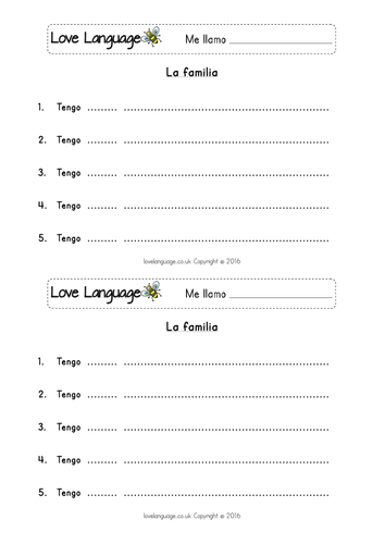 Family in Spanish - worksheets | Teaching Resources