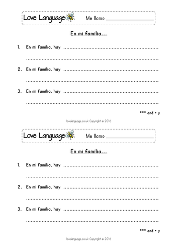 Family in Spanish - worksheets | Teaching Resources