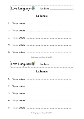 Family in Spanish - worksheets | Teaching Resources
