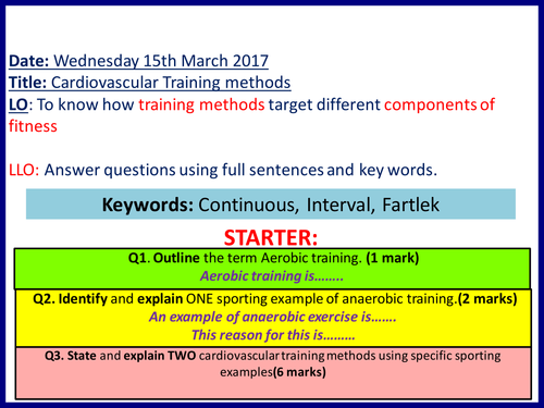 Cardiovascular Training Methods - Cambridge national (sports science ...