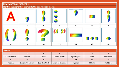 PUNCTUATION - CONVENTIONAL SIGNS IN ENGLISH GRAMMAR: SCAFFOLDING NOTES ...