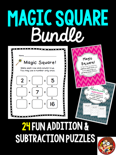 Magic Square Puzzle Bundle: Addition & Subtraction Math Facts ...