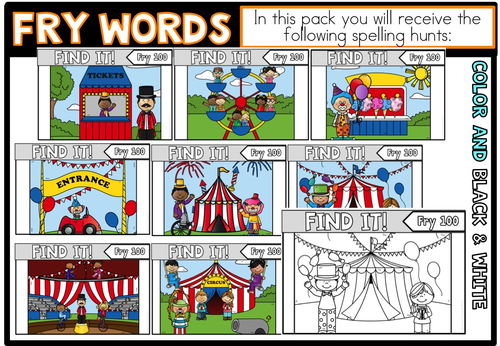 Tiny Word Hunt FRY 100 Words | Teaching Resources