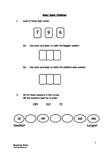 KS1 Year 2 Maths SATs Revision - Number, Place Value and Sequences ...