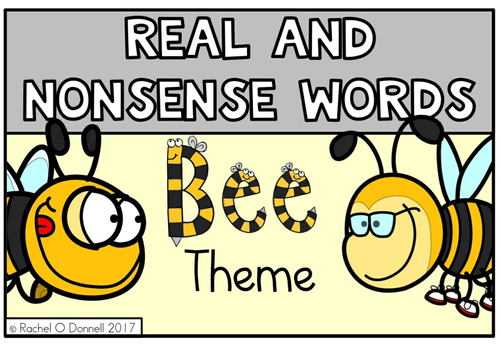 Real and Nonsense Words Bee Theme Literacy Center | Teaching Resources