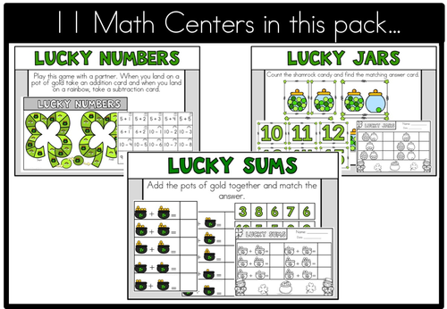March Math Centres KG | Teaching Resources