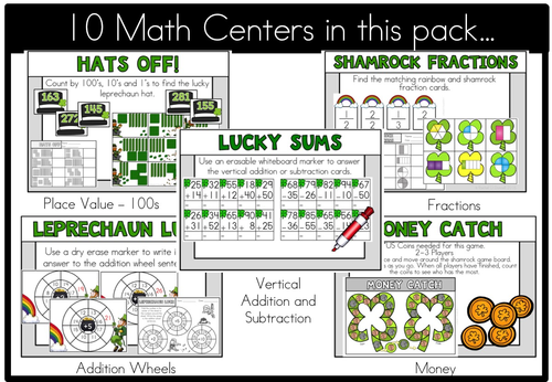 March Math Centres Grade One | Teaching Resources