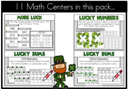 March Math Centres Grade Two | Teaching Resources