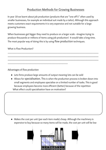 Production Methods Year 11 GCSE | Teaching Resources