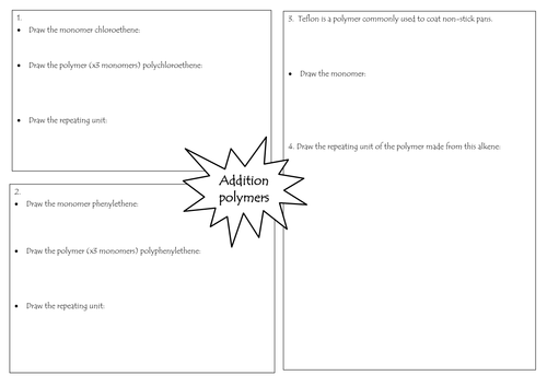 AQA Year 2 (2016) Organic chemistry revision sheets | Teaching Resources
