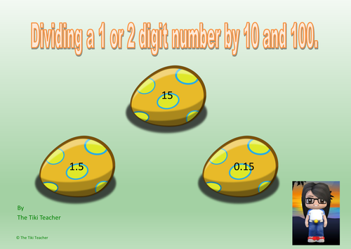 Easter theme - Dividing 1 and 2 digit numbers by 10 and 100 - Year 4 ...