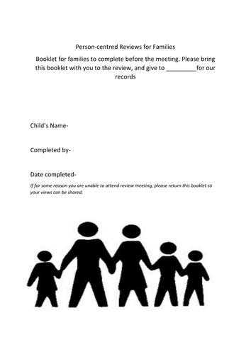 Person Centred review preparation booklet family and young person ...