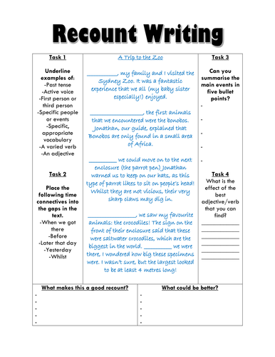 Recount Writing! (Double Lesson!) | Teaching Resources