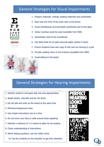 SEN Easy to Use Information Sheets | Teaching Resources