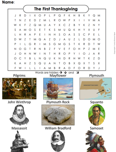 The First Thanksgiving Word Search | Teaching Resources