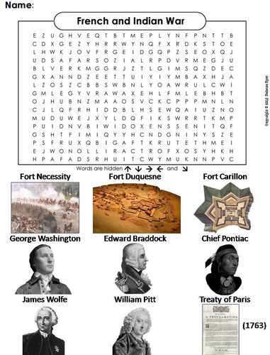 French and Indian War Word Search | Teaching Resources