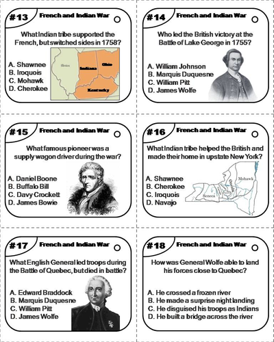 French and Indian War Task Cards | Teaching Resources