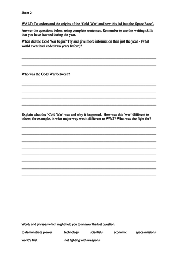 The History of the Space Race (Including the Cold War) | Teaching Resources