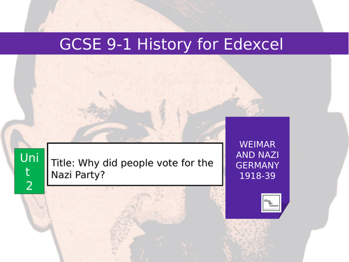 Edexcel GCSE 9-1 Weimar & Nazi Germany: L22 Why did people vote for the ...