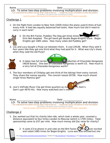 Multiplication and Division Year 5 (Y6) Word Problems - Over 160 ...