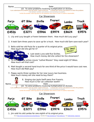 Multiplication and Division Year 5 (Y6) Word Problems - Over 160 ...