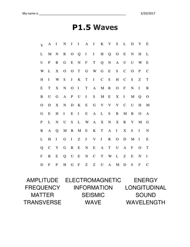 A digital version of the Year 9 Physics P1.5 lesson - "waves ...