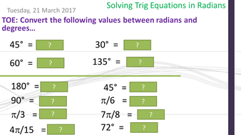 Solving Trigonometric Equations with Radians (Graphically) | Teaching ...