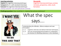 Cognitive interview technique | Teaching Resources