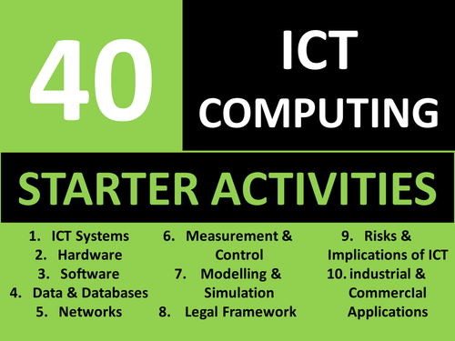 40 Ict Computing Starter Activities Gcse Or Ks3 Keyword Starters Wordsearch Crossword Homework