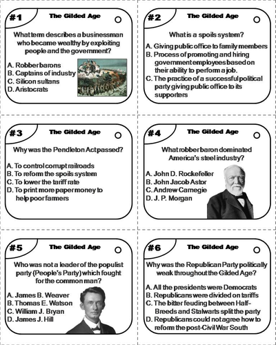 The Gilded Age Task Cards | Teaching Resources