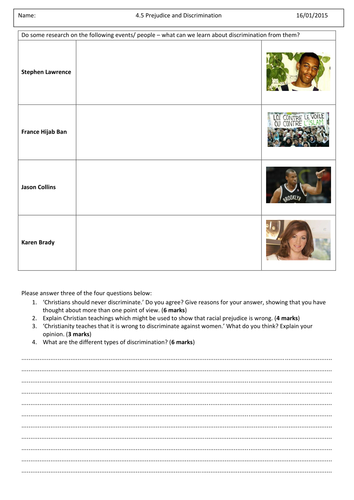Prejudice and Discrimination | Teaching Resources