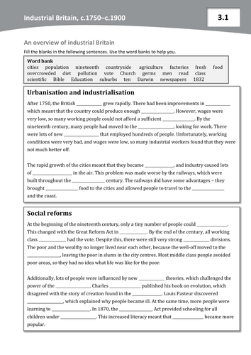 New OCR GCSE - SHP The People's Health Industrial Era Resources ...
