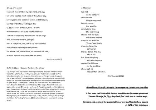 AQA A level: Love through the ages - Unseen poetry comparison ...