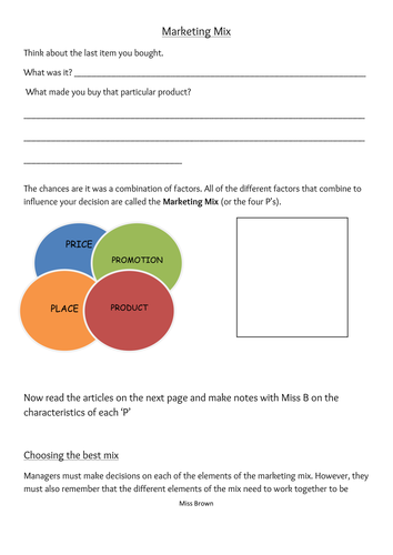 Marketing - Market Research & Marketing Mix GCSE | Teaching Resources