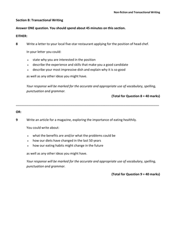 New English Language GCSE (Edexcel 9-1) Resources for Non-Fiction ...