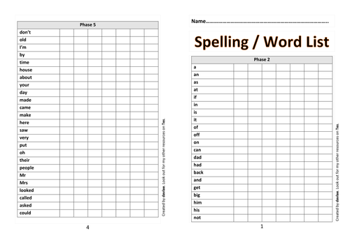 Letters and Sounds High Frequency Words Booklet | Teaching Resources