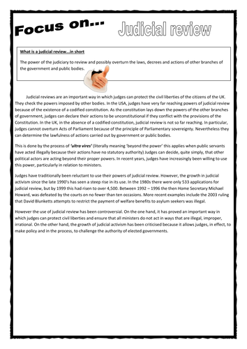 UK judges - Judicial review - AS government and Politics | Teaching ...