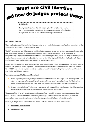 Civil Liberties in the UK | Teaching Resources