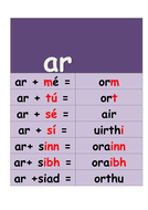 Gaeilge: Réamhfhocal 'ag', 'ar', 'as', 'de', 'do', 'faoi', 'le', 'ó ...