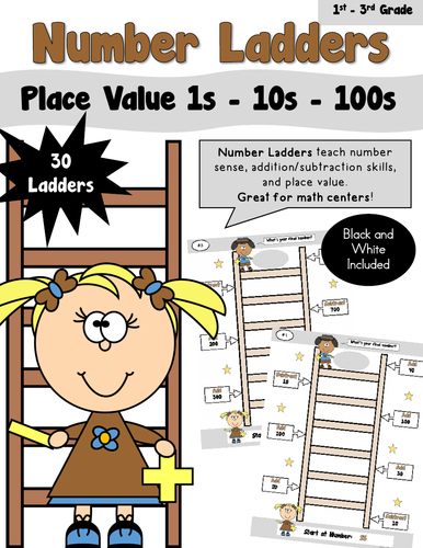 Number Ladders using Place Value 1-10-100 | Teaching Resources