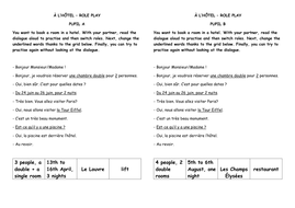GCSE French speaking role play (hotel) | Teaching Resources